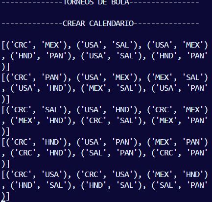 Cómo crear un calendario de futbol en python Stack Overflow en español