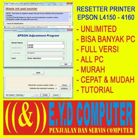 Jual Epson L4150 L4160 Resetter Printer Software Unlimitedall Pcfull