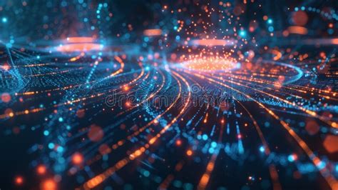 Futuristic Data Streams Flowing In Cyberspace Creating A Dynamic