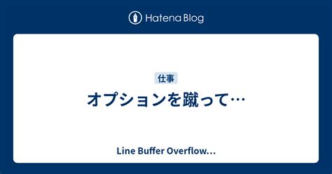 オプションを蹴って… line buffer overflow…