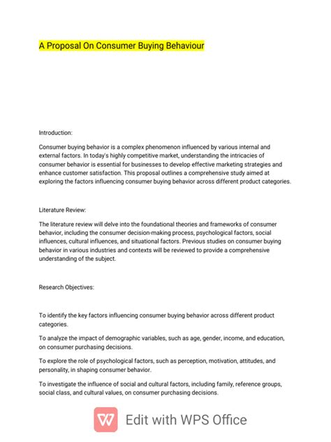 A Proposal On Consumer Buying Behaviour Pdf Behavior Consumer Behaviour