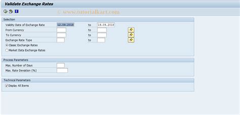 GMCA CHK RATES SAP Tcode Validate Exchange Rates