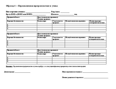 Образац 4 Персонализован Програм Наставе и Учења Pdf