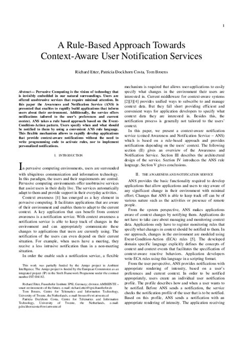pdf a rule based approach towards context aware user notification