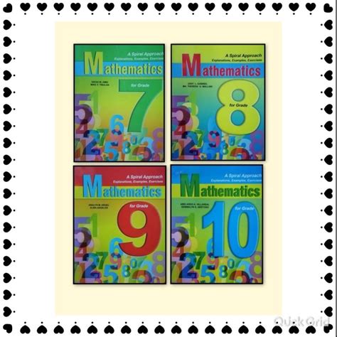 Mathematics Grade 7 8 9 10 A Spiral Approach Explanations Examples Exercises Shopee