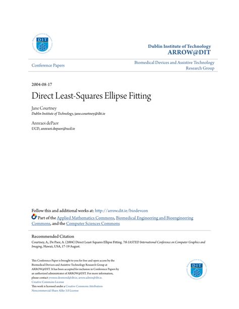 pdf direct least squares ellipse fitting