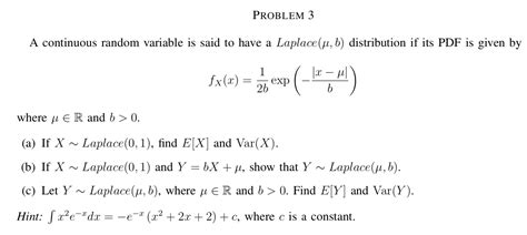 Solved PROBLEM A Continuous Random Variable Is Said To Chegg