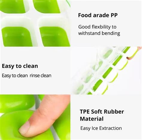 14 Grid Ice Cube Tray Silicone Mold Square Ice Cube Tray Mold Ice Cube Maker Non Toxic Durable