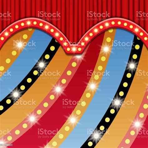 빨간 커튼 빈티지 다채로운 배경입니다 프리젠 테이션 콘서트 쇼를위한 디자인 Fashion Show에 대한 스톡 벡터 아트 및 기타 이미지 Fashion Show