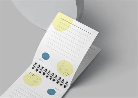 Open Spiral Notepad Mockup With Lined Pages Zippypixels