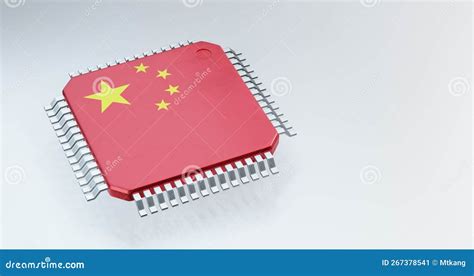 3d Render Of Microchip Or Semiconductor Chip With Countries Flag For Supply Chain Concept Stock
