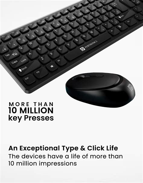 Portronics Key7 Combo Wireless Keyboard And Mouse Set With Dual Textured Keys