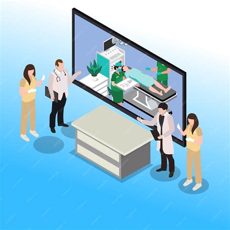 Premium Vector Surgeon And Assistant Monitoring Medical Operation On