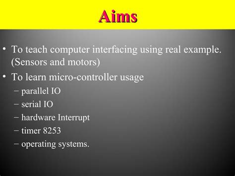 Autonomous Robotics Based On Simple Sensor Inputs Ppt