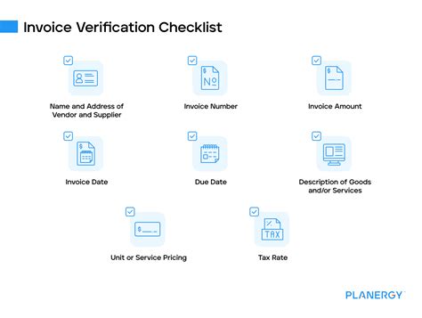 Invoice Verification Steps And Checklist Planergy Software