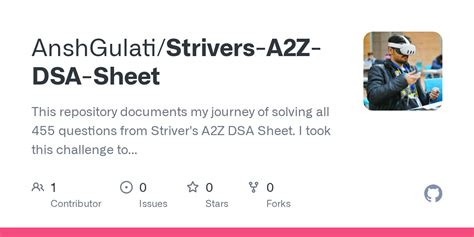 GitHub - AnshGulati/Strivers-A2Z-DSA-Sheet: This repository documents my journey of solving all ...