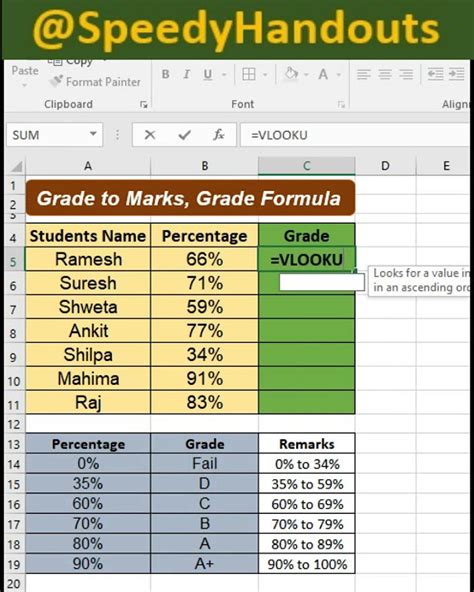 Grade Formula In Excel Give Grades To Marks Using Vlookup Vlookup Viral Excel Viralvideo