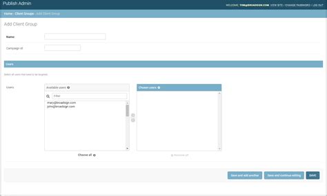 Manage Client Groups