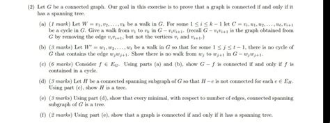 Solved Let G Be A Connected Graph Our Goal In This Chegg