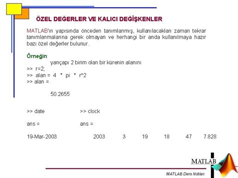 MATLAB De Programlama Matlab Ders Notlar KAYNAKLAR