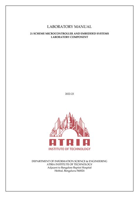 CSL MES LAB Lab Manual LABORATORY MANUAL SCHEME MICROCONTROLLER AND EMBEDDED SYSTEMS