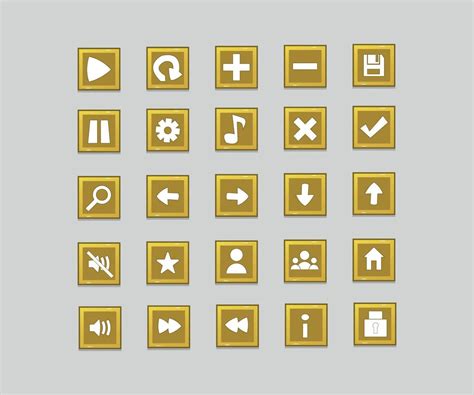 Menu Button Game Template Gui Kit Button Interface For Build Web And Mobile Games Free Vector