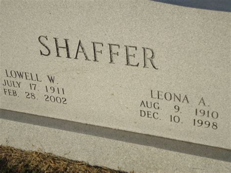 Leona Anna Kohls Shaffer 1910 1998 Memorial Find A Grave