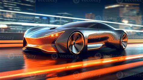 Futuristic Car Model Digital Art Concept Art 3d Render Generative Ai