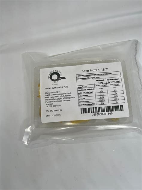 Prawn Dumpling 6 Pcs Qanda Food Resources