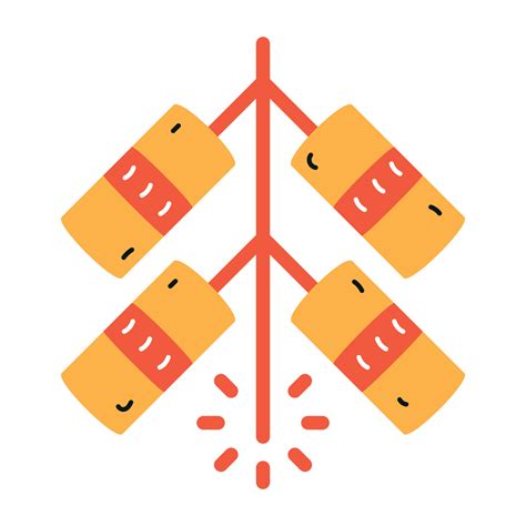 Chinese Firecrackers Flat Icon Design 23729121 Vector Art At Vecteezy