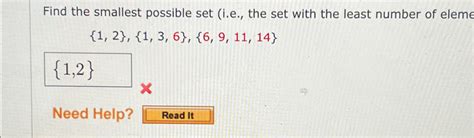 Solved Find The Smallest Possible Set Ie ﻿the Set With