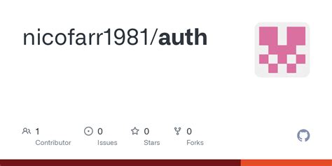 GitHub Nicofarr Auth