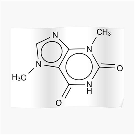 Theobromine Chemical Molecule Premium Matte Vertical Poster Sold By