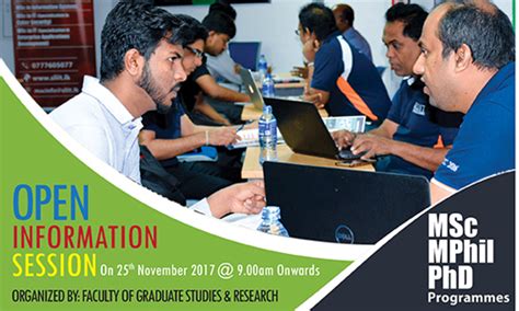 Open Information Session For Sliit Postgraduate Degrees Sliit