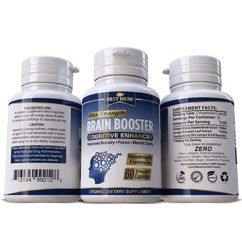 Brain Booster Cognitive Enhancement Nootropic Formula Ginkgo Biloba