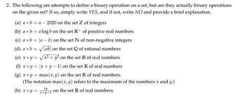 Solved The Following Are Attempts To Define A Binary Chegg