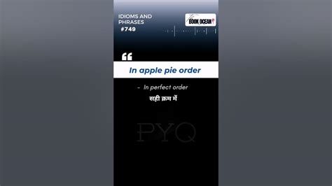 In apple pie order - IDIOMS AND PHRASES #749 @TheBookOcean #shorts - YouTube