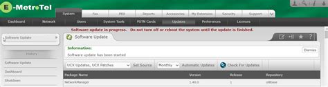System Updates Documentation E Metrotel
