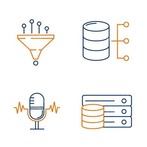 Machine Learning Vector Design Images Machine Learning Color Linear Icons Set Voice Database