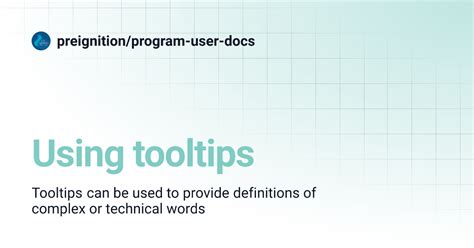 Using Tooltips Preignitionprogram User Docs