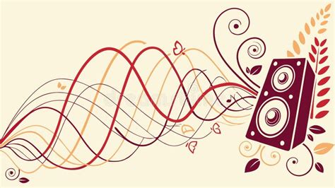 Speakers And Sound Waves Audio Technology Music And Sound Entertainment Vector Design