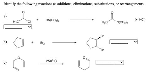 Solved Identify The Following Reactions As Additions