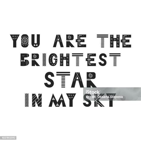 당신은 내 하늘에서 가장 밝은 별귀여운 재미 손으로 그려진된 보육 스 칸디 나 비아 스타일에서 글자와 포스터 개성 개념에 대한 스톡 벡터 아트 및 기타 이미지 Istock