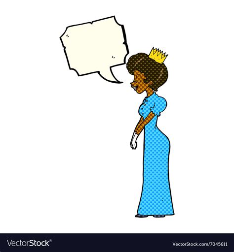Cartoon Princess With Speech Bubble Royalty Free Vector