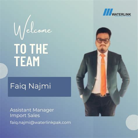 faiq najmi on linkedin i am happy to share that i have joined waterlink group as assistant