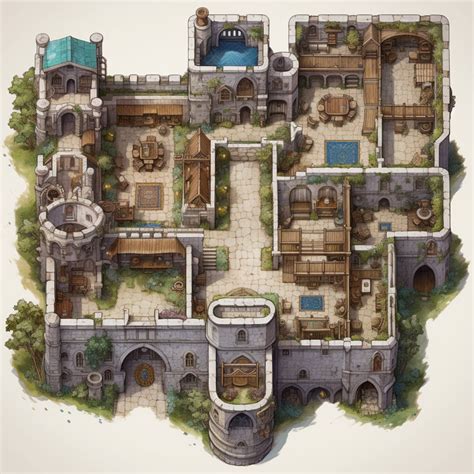 Castle Map Pack Stoney Keep 5 Unique Locations Dandd Game Print Ideal For Tabletop Rpg