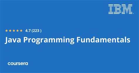 Java Programming Fundamentals Coursera