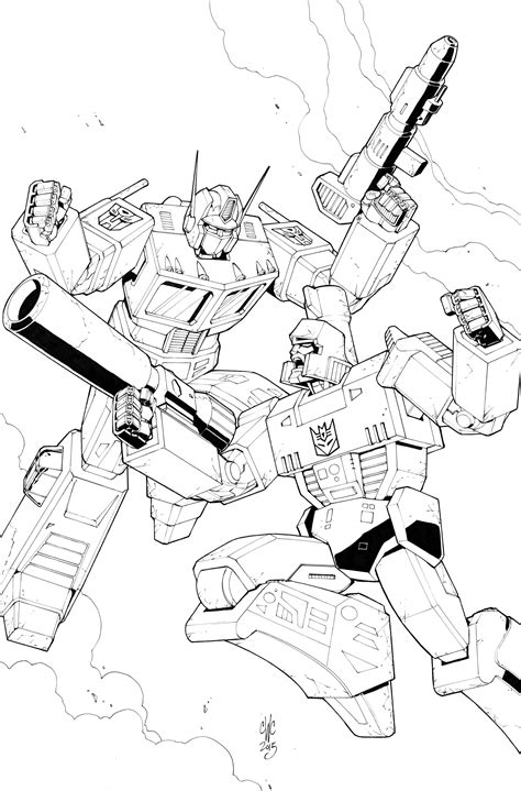 Free Digital Transformers Line Art By Artist Casey Coller Round Up