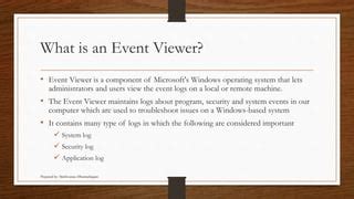 Event Viewer PPTX Operating Systems Computer Software And Applications