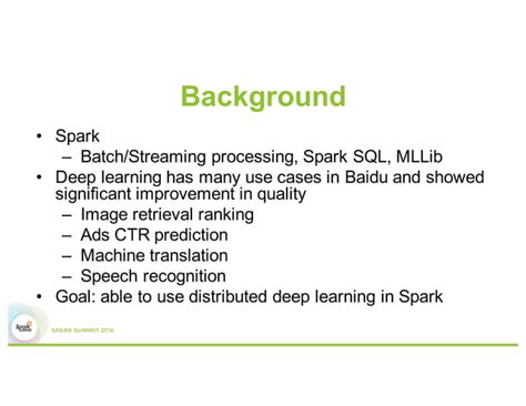 Scalable Deep Learning Platform On Spark In Baidu Ppt